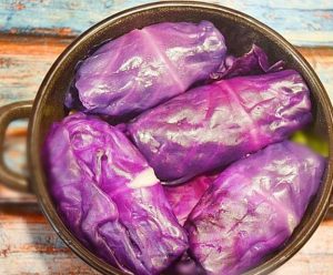 Red Cabbage Stuffed Cabbage