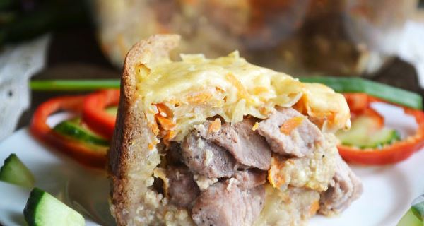 Meat Casserole with Bread