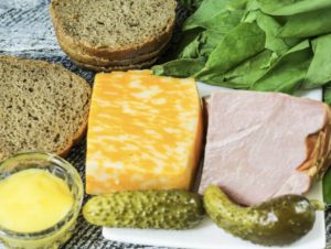 Canape with Ham and Cheese