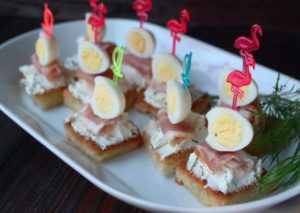 Canape with Bacon and Cream Cheese