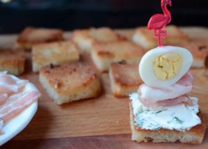 Canape with Bacon and Cream Cheese