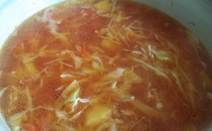 Red Borscht with Chicken and Beans