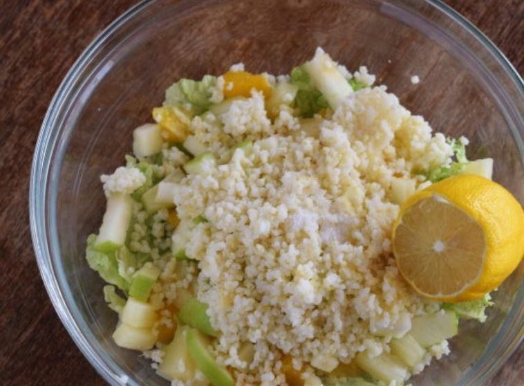 Salad “Golden Tango” with Cabbage, Fruits and Millet