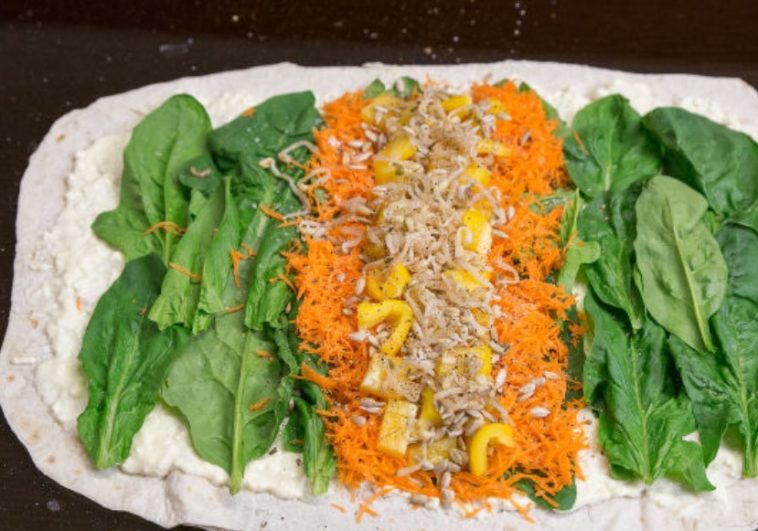 Vegetable Lavash Roll with Adyghe Cheese