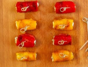Bell Pepper Rolls with Cheese Filling