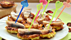 Potato Canapes with Herring