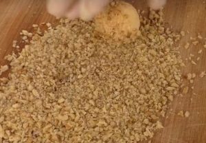 Canapes with Cheese Balls and Red Fish