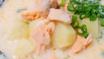 Milk Soup with Red Fish and Potatoes