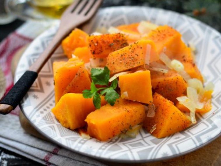 Fried Pumpkin in a Pan