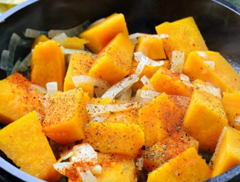 Fried Pumpkin in a Pan