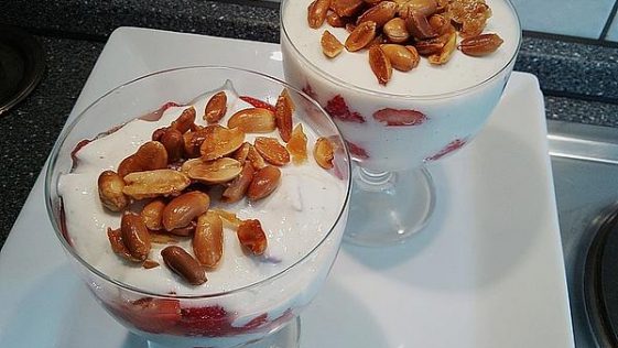 Strawberry Quark with Crispy Flakes - Boss Kitchen