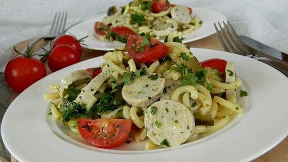 White Sausage and Pretzel Canapes - Boss Kitchen