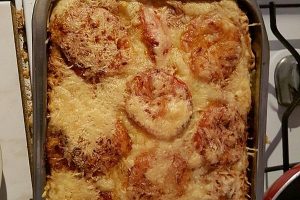 Bread Casserole with Minced Meat