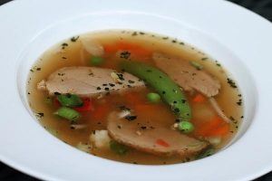 Duck Broth Made from Skeleton and Ducklings Of Roast Duck